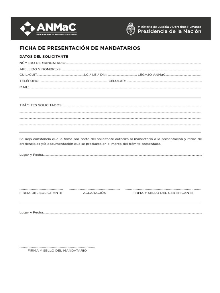 Mandatario Anmac Pdf