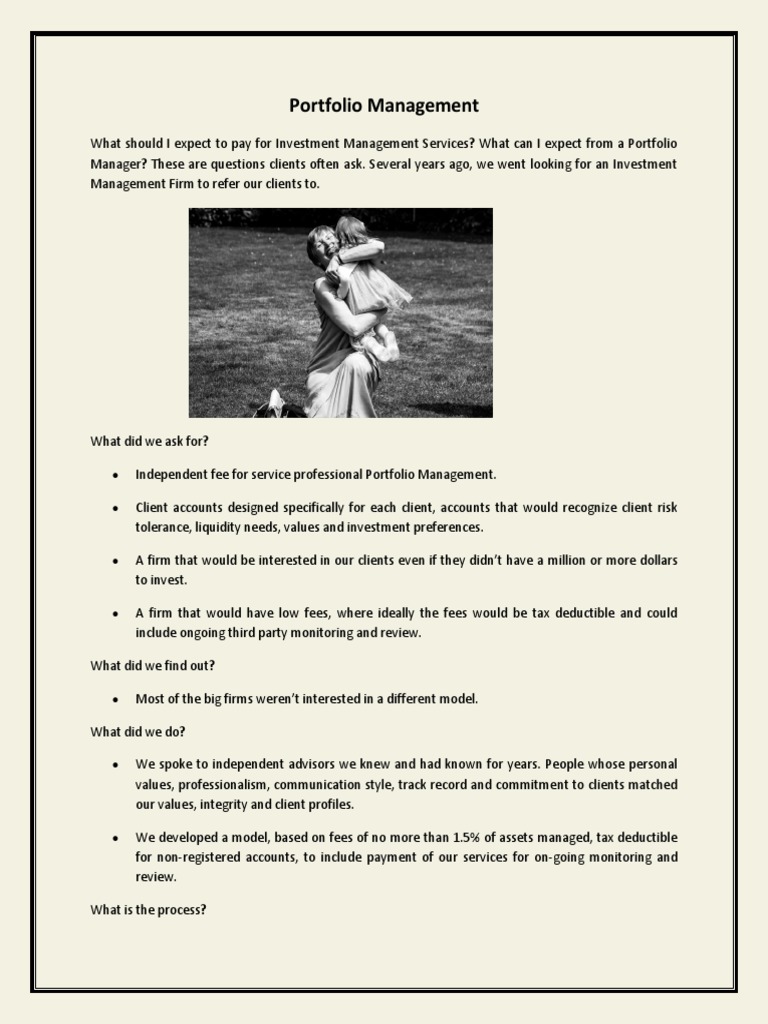 Portfolio Management | PDF | Investment Management | Investing