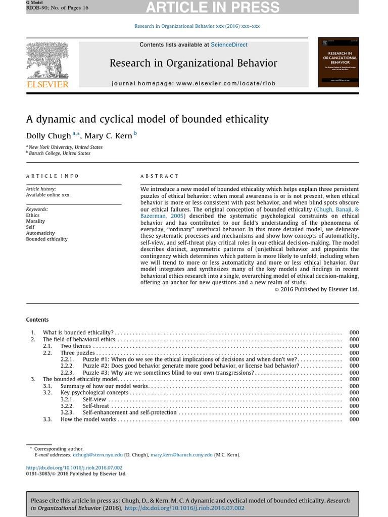 Bounded Ethicality | PDF