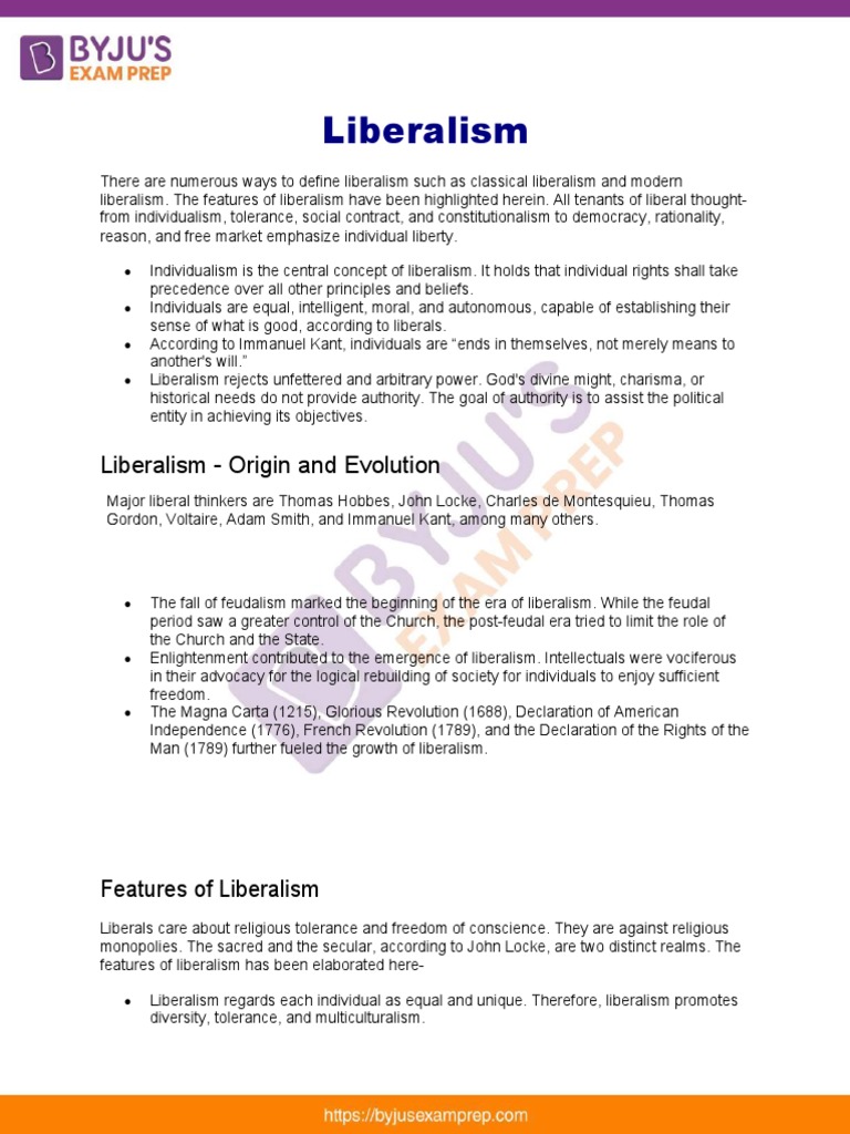 Liberalism Upsc Notes 16 | PDF | Liberalism | Liberty