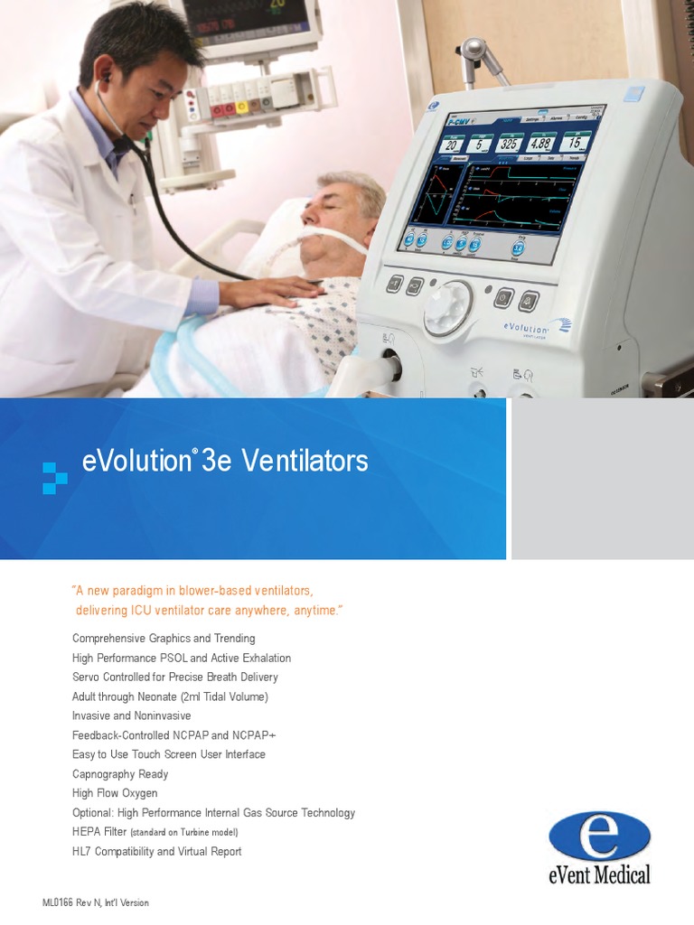 ML-0166 Rev N EVolution Brochure | PDF | Intensive Care Medicine | Breathing