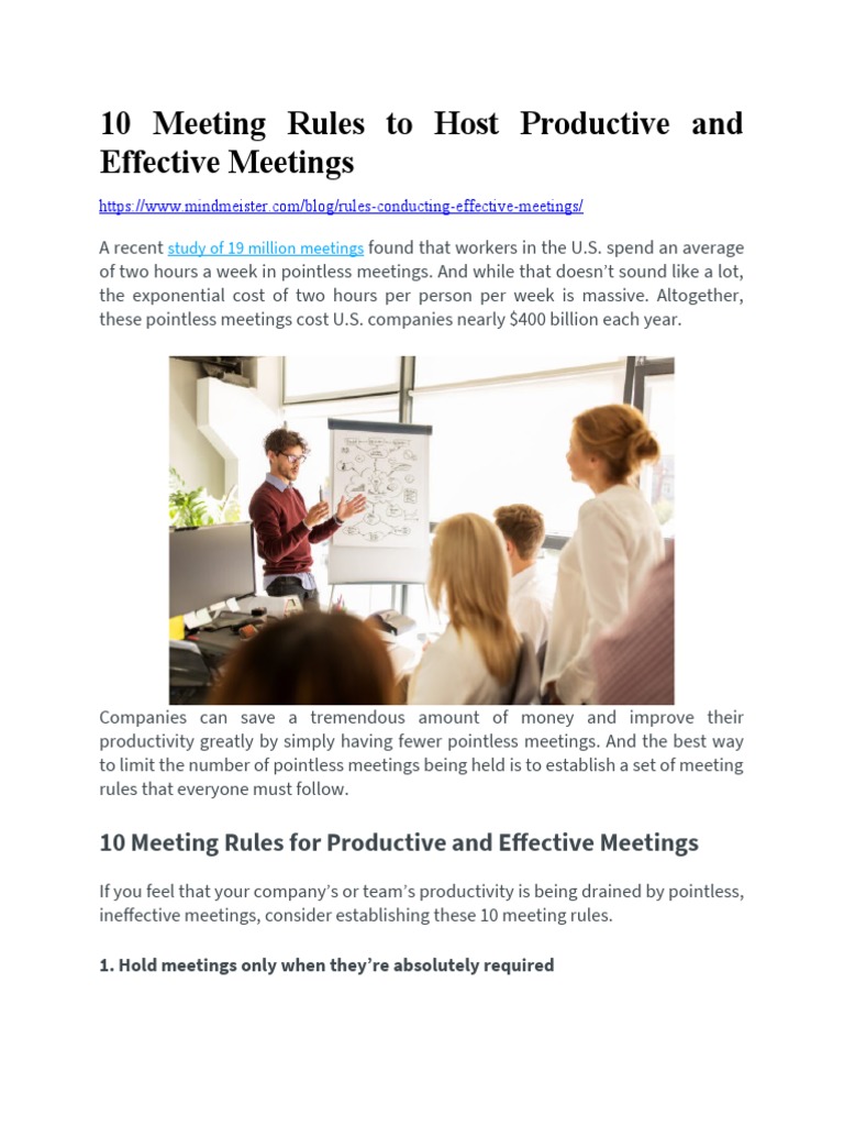 10 Rules for Effective Meetings | PDF