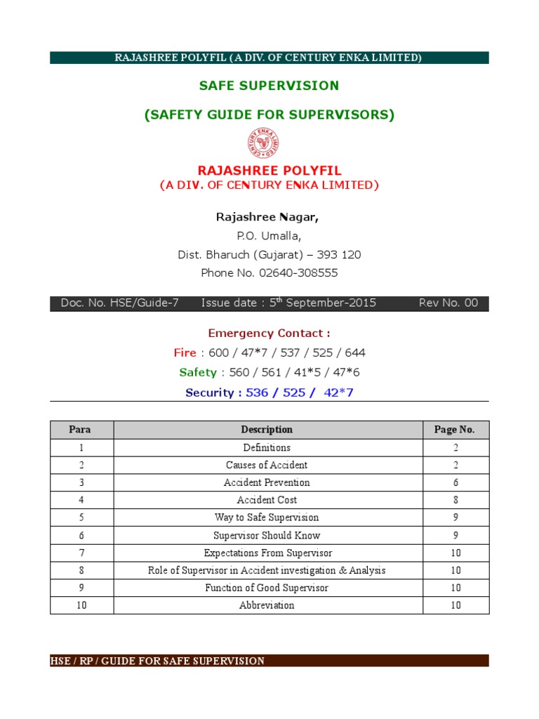 Safe Supervision Guide for Supervisors | PDF