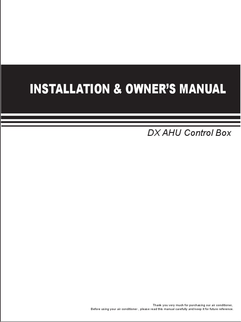 DX AHU Control Box NET | PDF