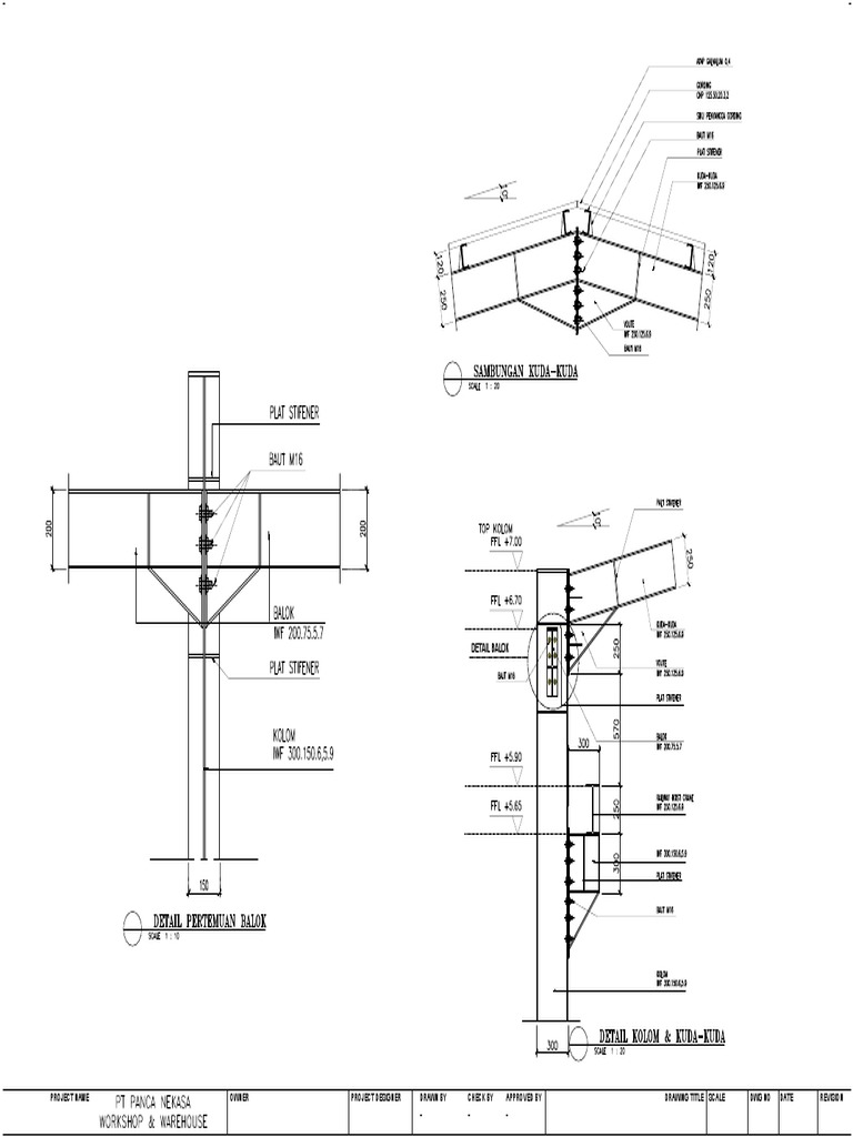 02.detail Sambungan Iwf (Kolom, Balok - Kuda-Kuda) | PDF