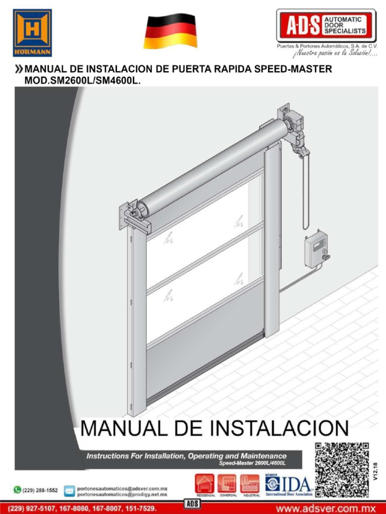 Manual de Instalacion de Puerta Rapida Speed-Master Mod - SM2600L-SM4600L | PDF
