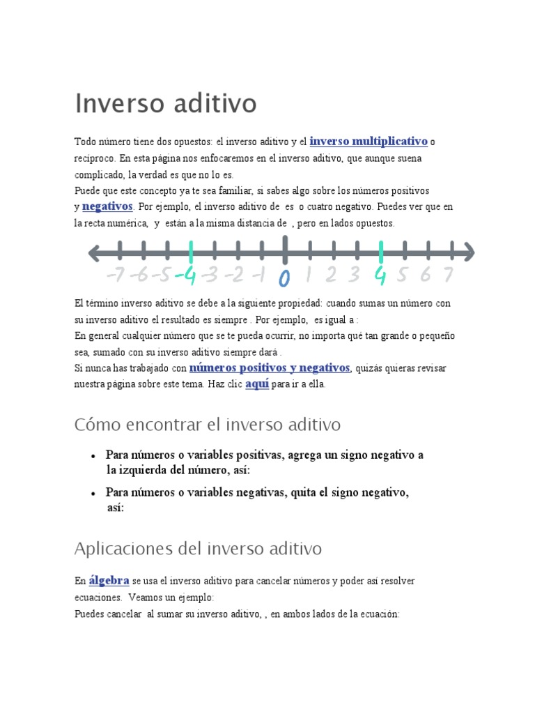 Inverso Aditivp | PDF