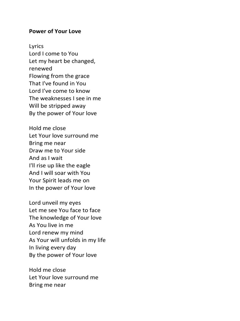Power of Your Love Lyrics Compilation | PDF | Language Arts & Discipline