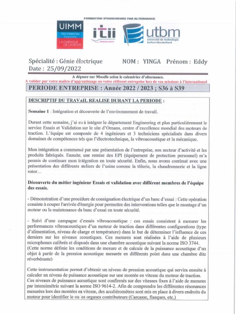 Fiche D'alternance 1 | PDF