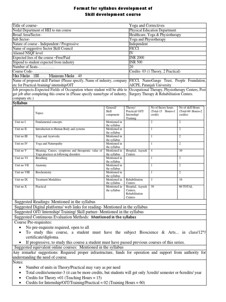 Skill Yoga Correctives Phy Education | PDF | Physical Therapy | Asana