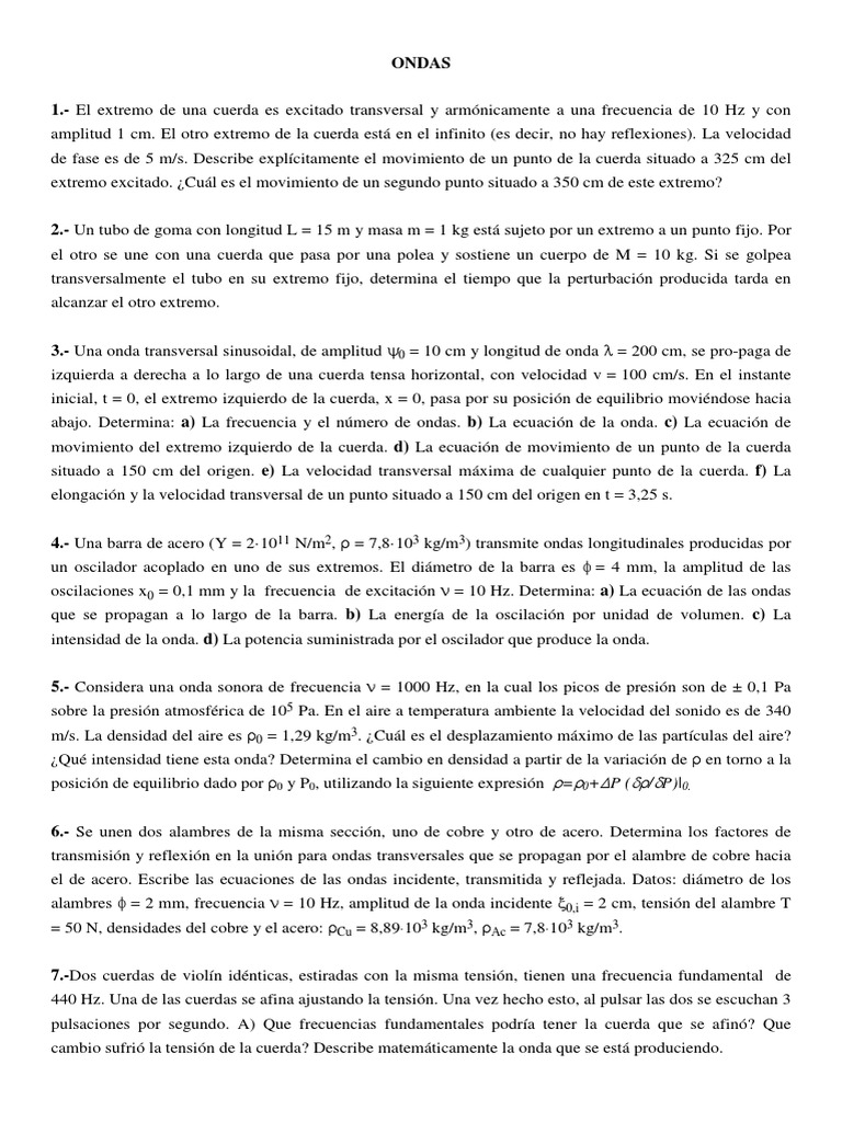 Prob - Tema6 - Ondas | PDF | Olas | Sonido