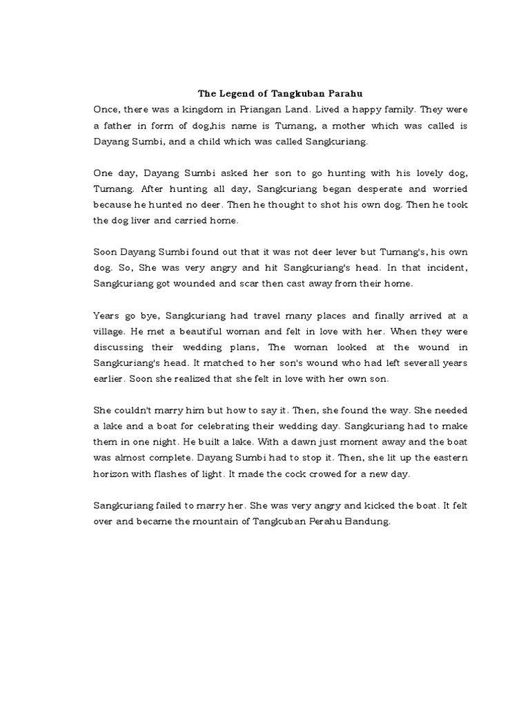 THE LEGEND OF TANGKUBAN PARAHU | PDF