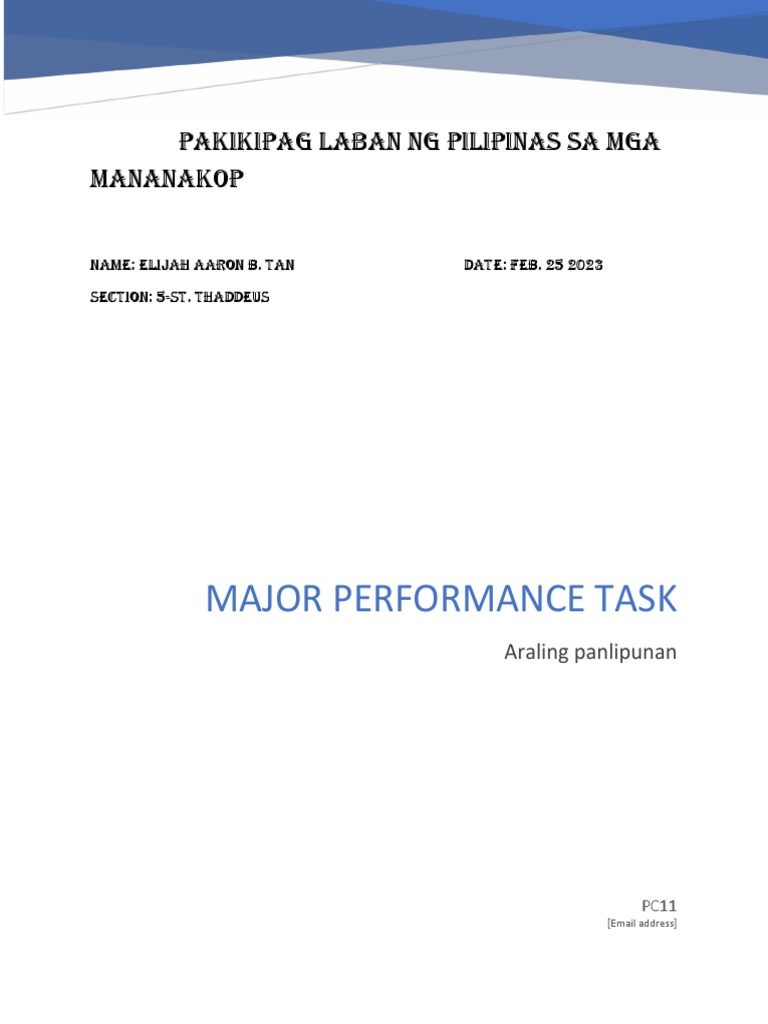 Major Performance Task | PDF