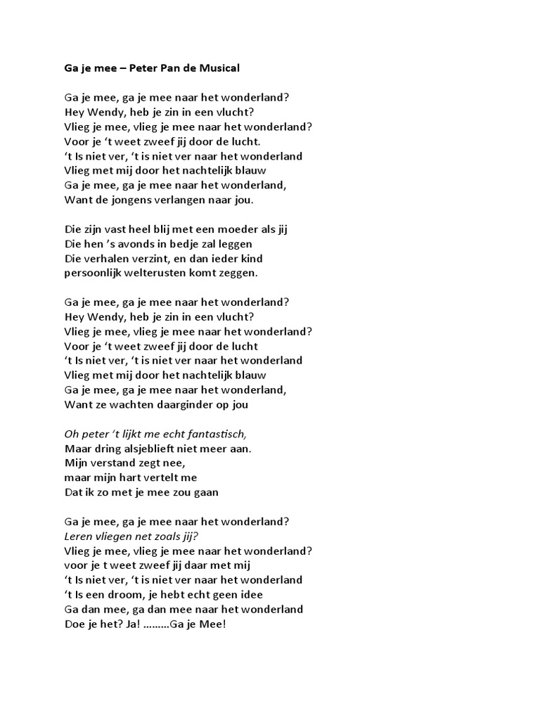 Ga Je Mee Lyrics | PDF