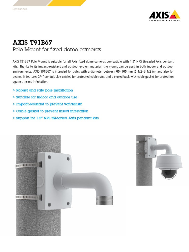 Datasheet Axis t91b67 en US 306186 | PDF | Pipe (Fluid Conveyance ...