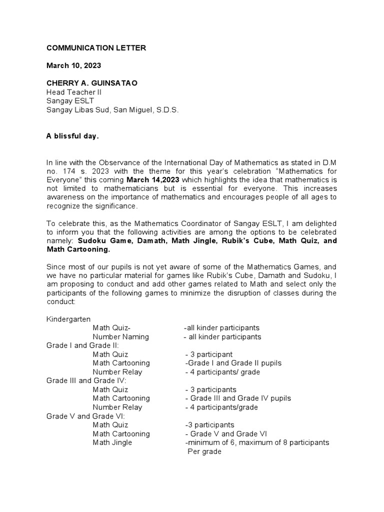 Communication Letter | PDF