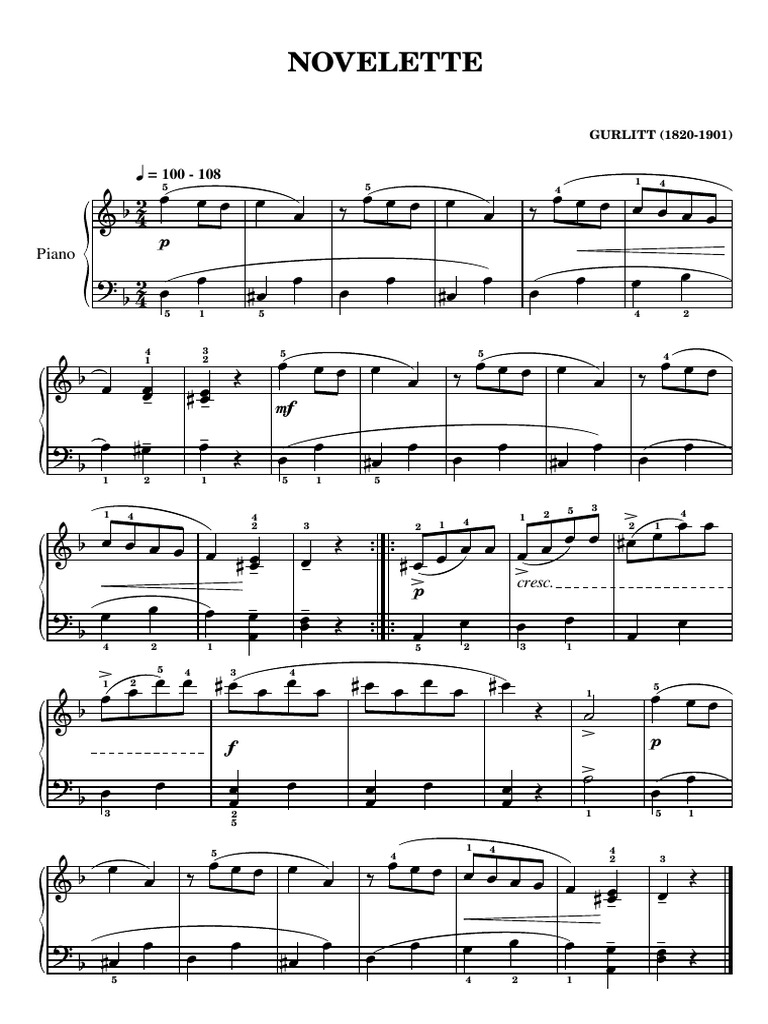 NOVELETTE Gustav Cornelius Gurlitt | PDF