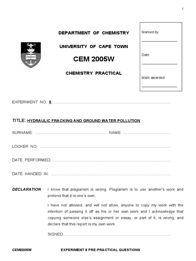 2022 Exp 8 TEMPLATE Hydraulic Fracking and Ground Water Pollution | PDF | Environmental Science ...