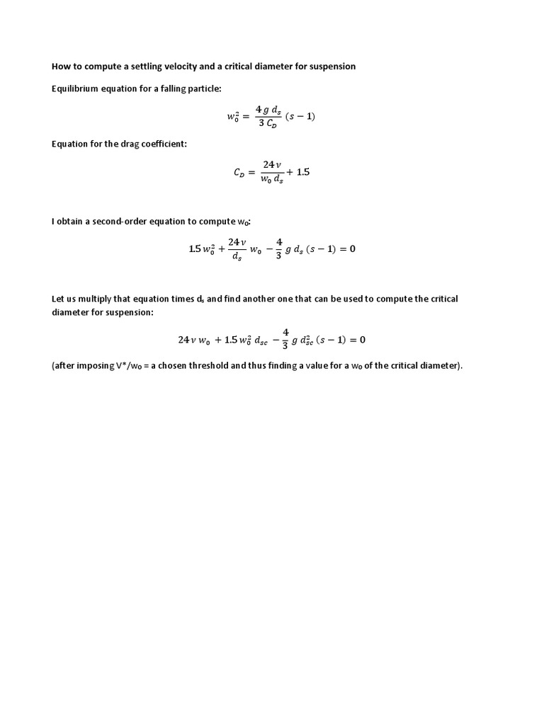 04 On Computation of Settling Velocity | PDF