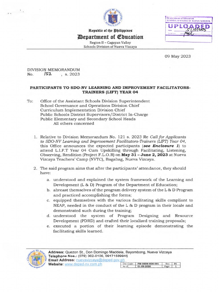 DM No. 152, S. 2023 | PDF