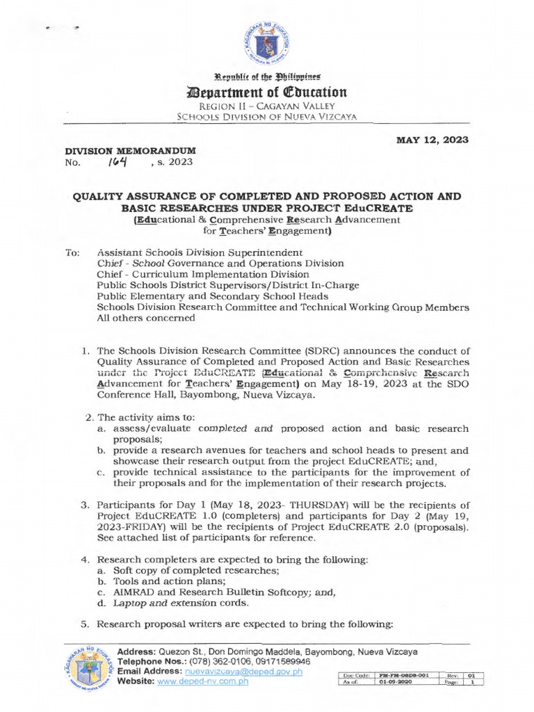 DM No. 164, S. 2023 | PDF