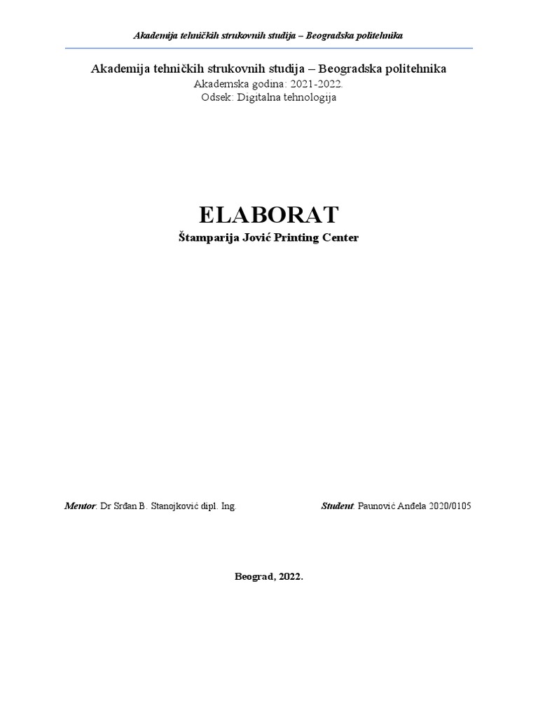 Elaborat PS | PDF