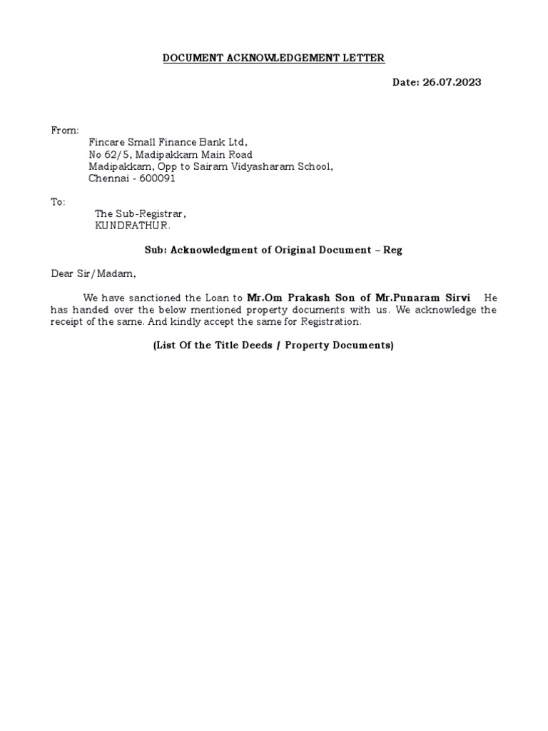 SRO Letter - OM PRAKASH | Download Free PDF | Personal Finance ...