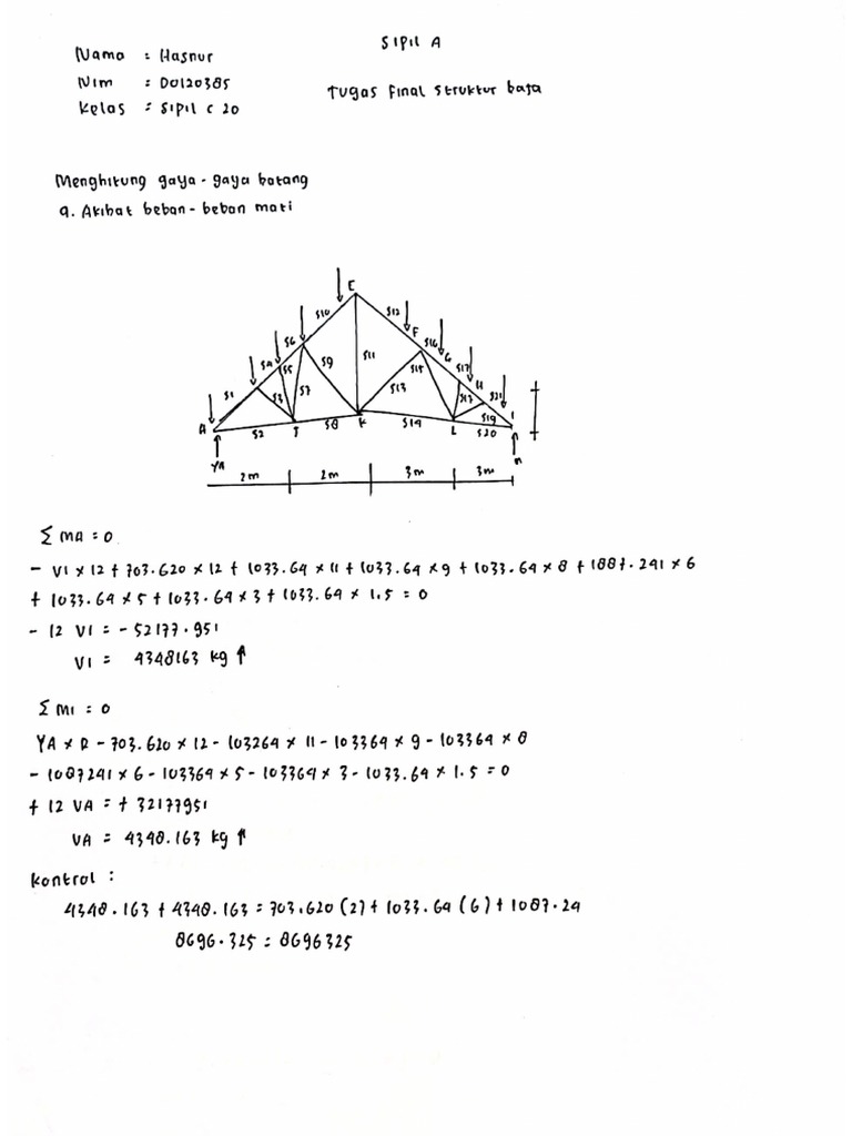 Tgs Final Struktur Baja HASNUR | PDF