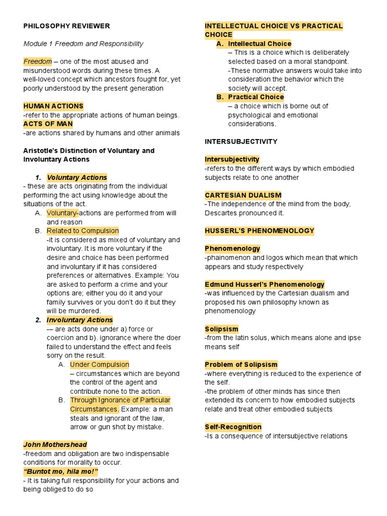 Philosophy Quarter 2 Reviewer | PDF | Society | Death