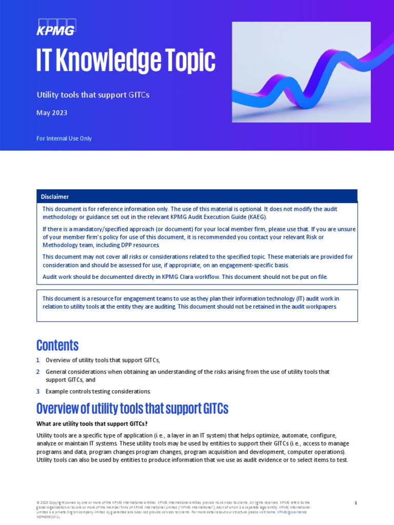IT Knowledge - Testing GITCs Over Utility Tools v2023 | PDF | Databases ... IT Knowledge - Testing GITCs Over Utility Tools v2023 | PDF | Databases ...