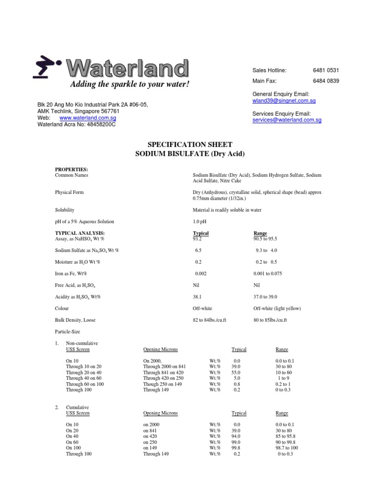 SPEC - Dry Acid | PDF