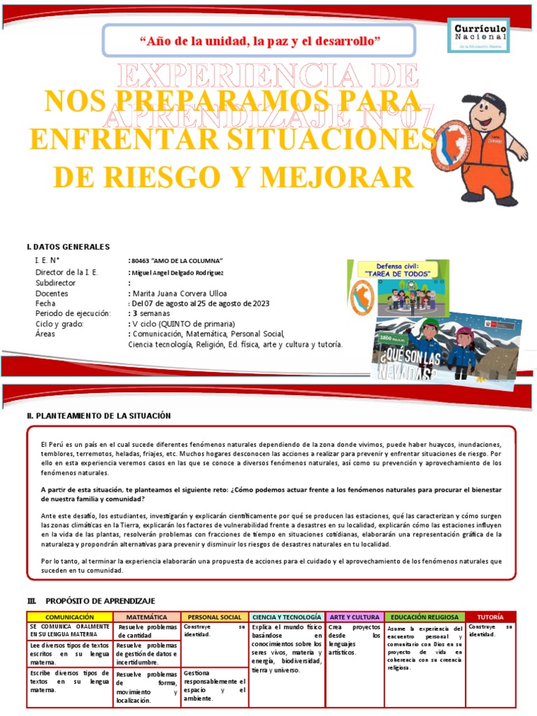 6° Experiencia de Aprendizaje N°7 | Descargar gratis PDF | Aprendizaje | Matemáticas