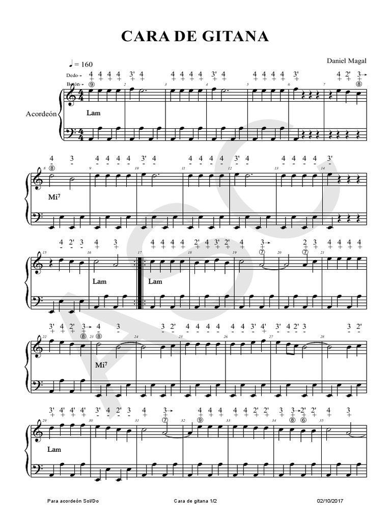 CARA DE GITANA - Partitura Completa | PDF | Ouverture (échecs) | Échecs