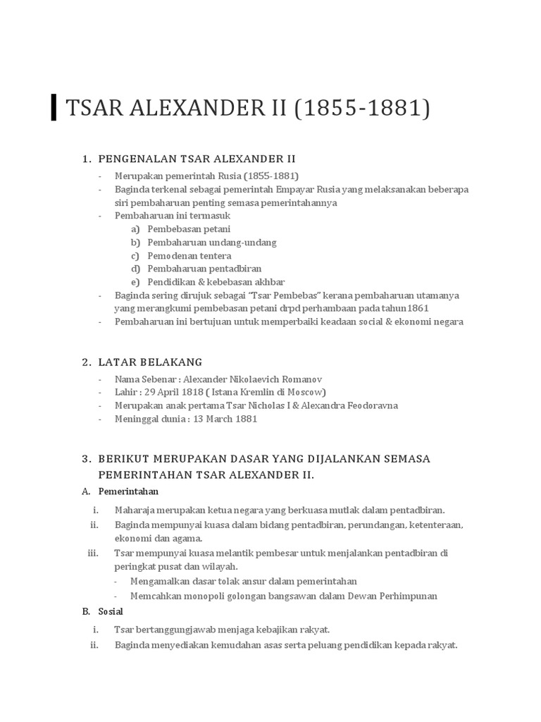 Tsar Alexander II | PDF