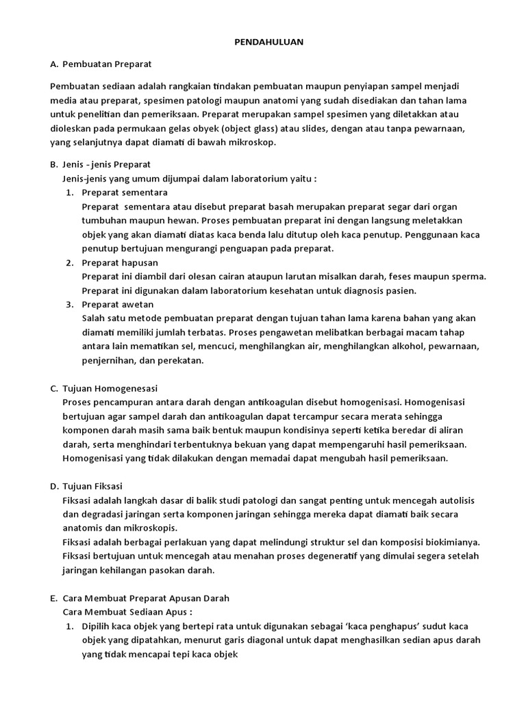 Jenis-Jenis Preparat Laboratorium | PDF