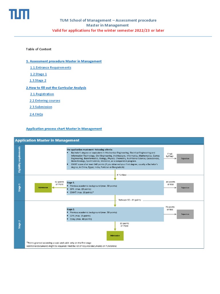 TUM Master in Management Admission Guide | PDF | Business | Finance ...