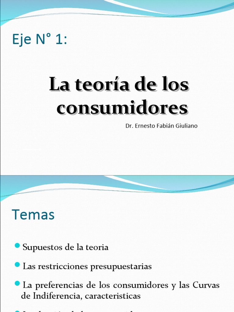 Teoria Del Consumidor | PDF | Utilidad marginal | Ciencias económicas