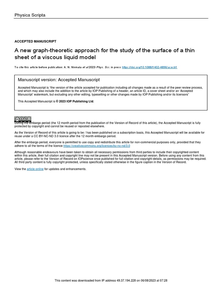 A New Graph-Theoretic Approach For The Study of The Surface of A Thin ... A New Graph-Theoretic Approach For The Study of The Surface of A Thin ...