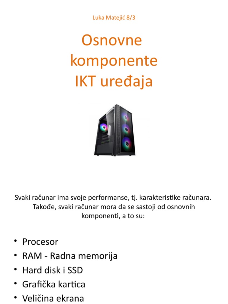 Osnovne Komponente IKT Uređaja | PDF