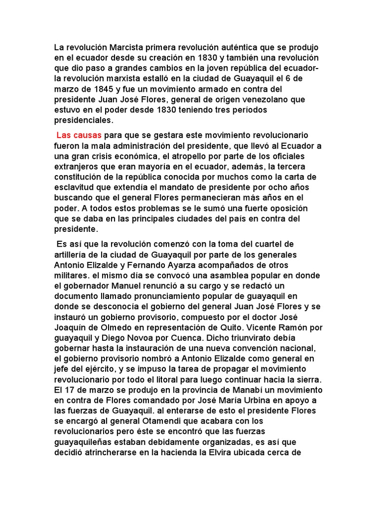 La revolución Marcista resumen | PDF