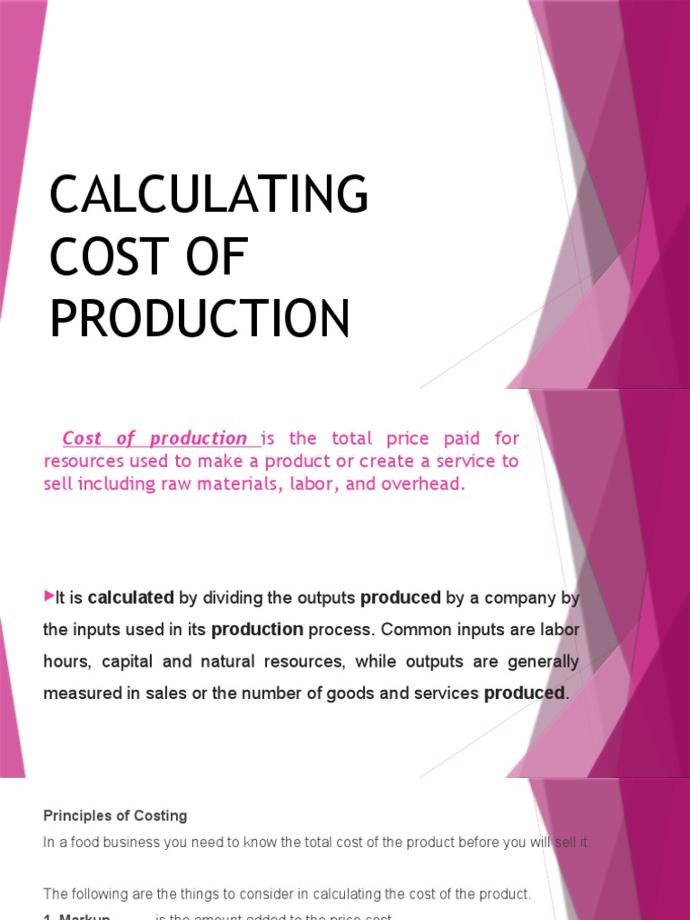 Calculating Cost of Production | PDF | Cost | Prices