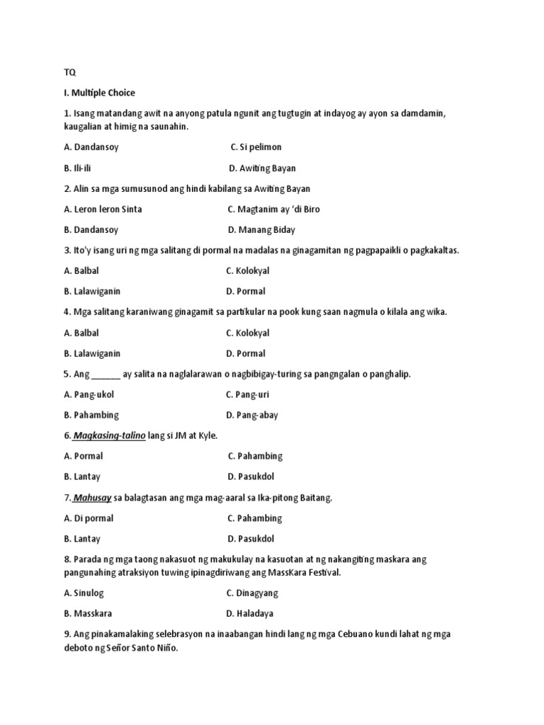 Pagsasanay 7 | PDF