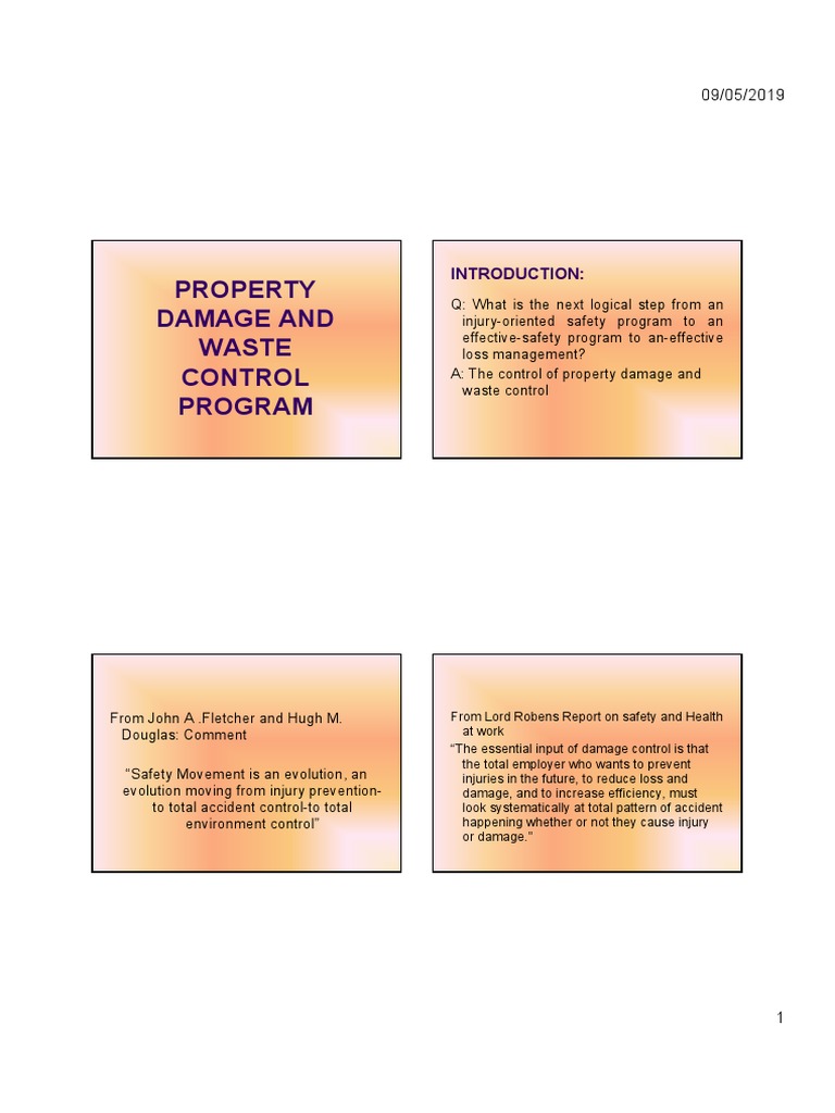 Property Damage and Waste Control Program | PDF | Safety | Waste