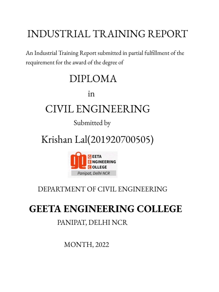 Industrial Training Report Pdf Concrete Building Technology