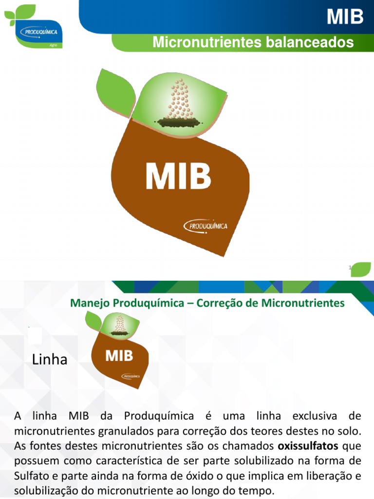 Micronutrientes MIB: Soluções e Estratégias | PDF