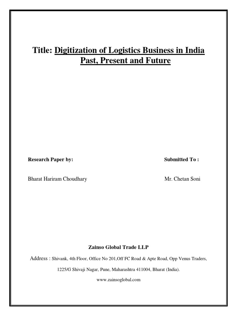 Digitization Trends in Indian Logistics | PDF | Logistics | Supply Chain