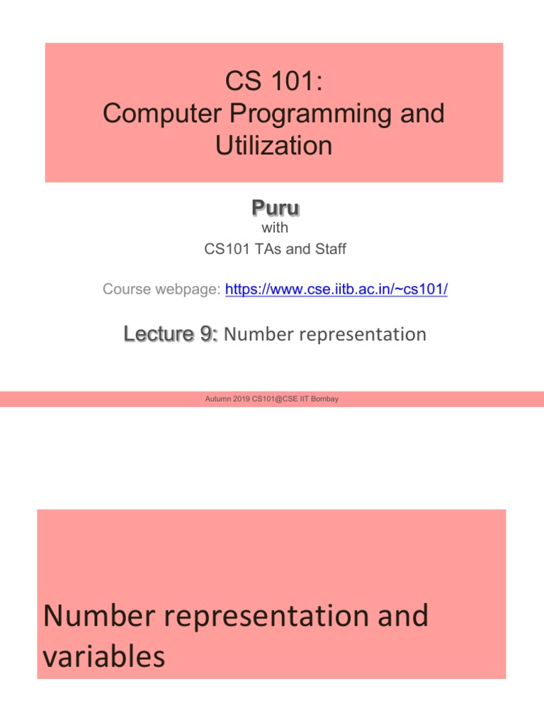 Lecture 9 Pdf Integer Computer Science Bit