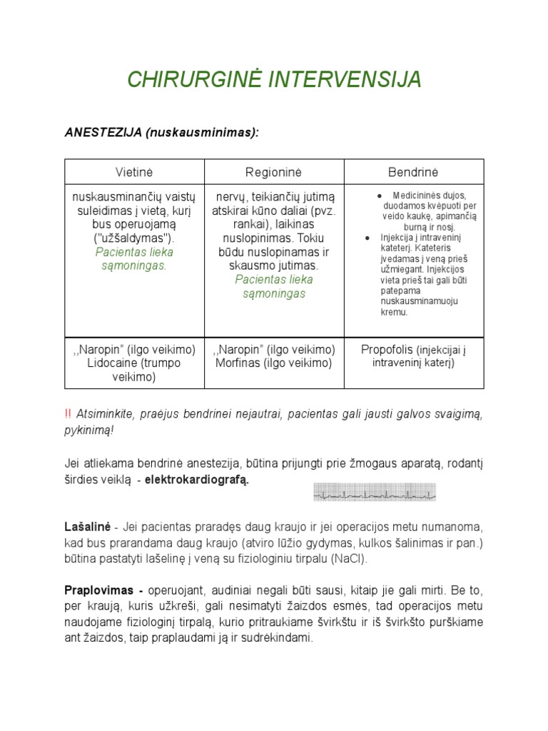 Chirurginė intervencija | PDF