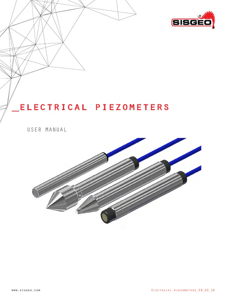 Electrical Piezometers EN 02 17 | PDF | Filtration | Electrical Resistance And Conductance