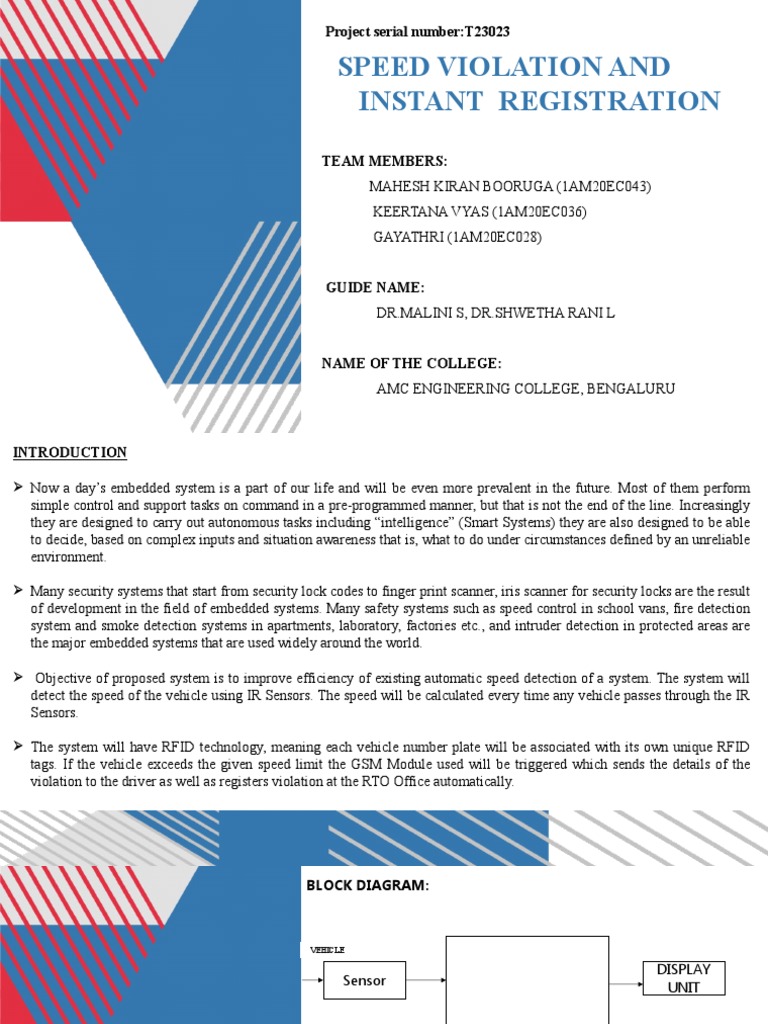 Speed Violation and Instant Registration | PDF | Radio Frequency Identification | Speed Limit